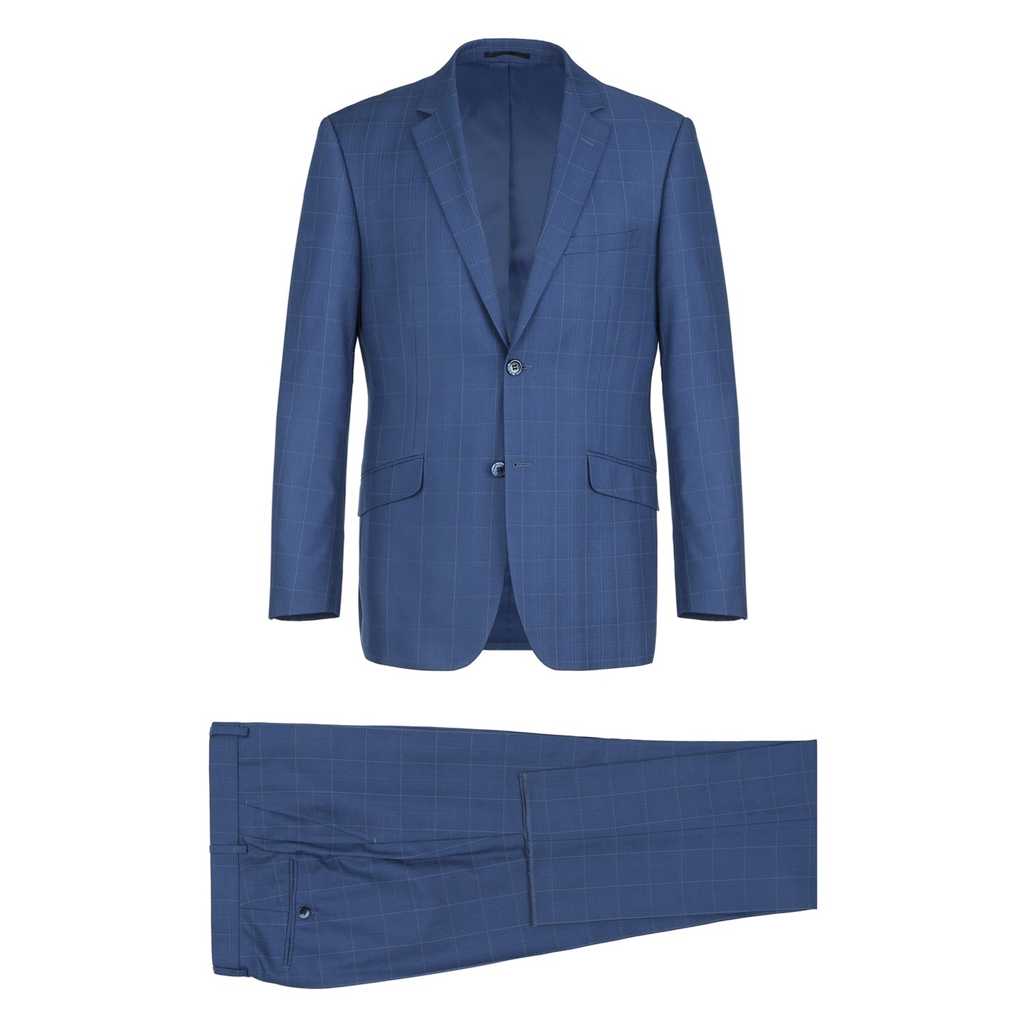 291-20 Men's Slim Fit 2-Piece Single Breasted Check Dress Suit ...