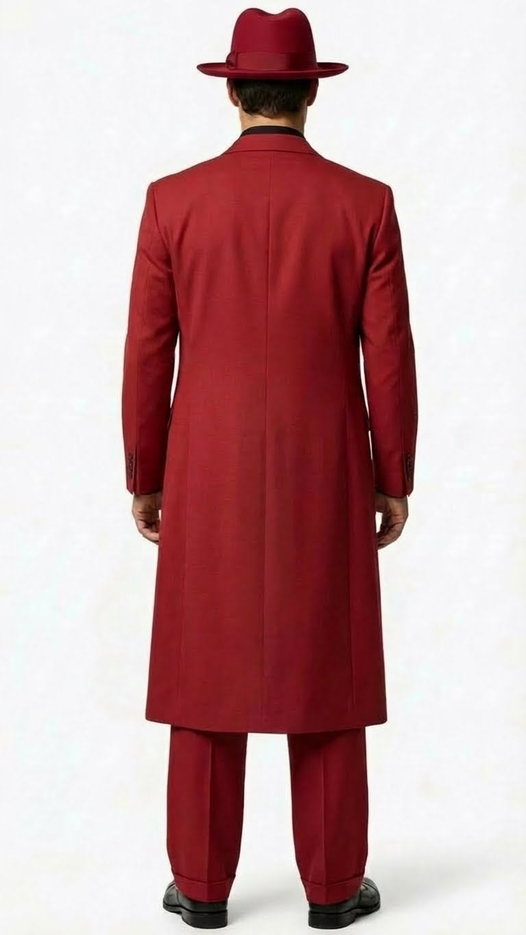 Men’s 1920s Red Zoot Suit – Long Mafia Gangster Three-Piece Vintage ...