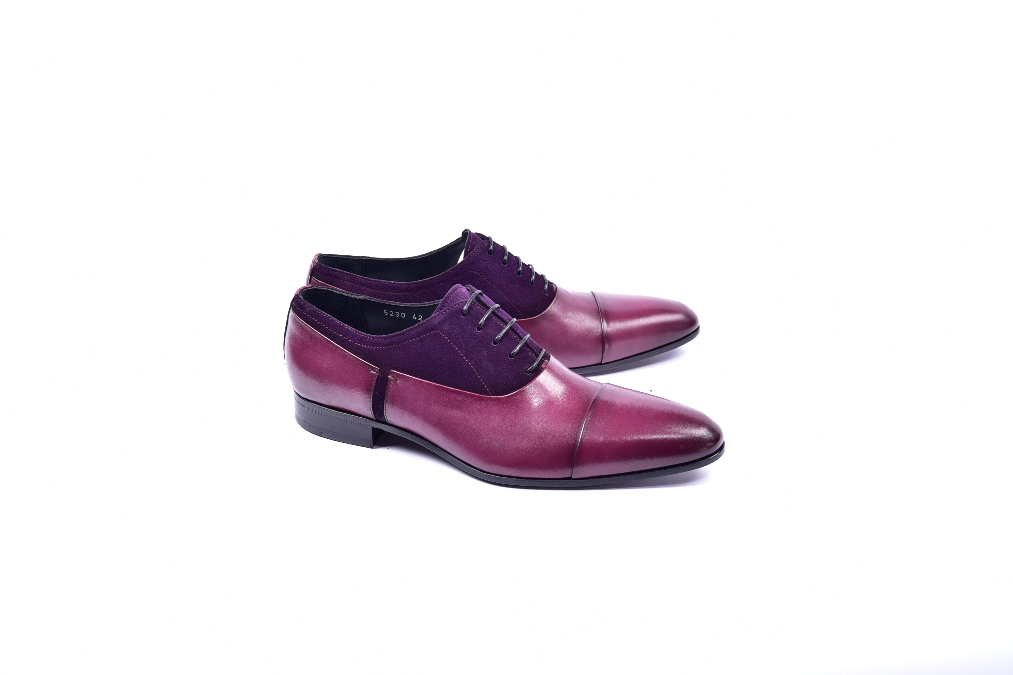 C0014042-5230 Plain toe lace up with suede vamp -Purple – Alligator ...