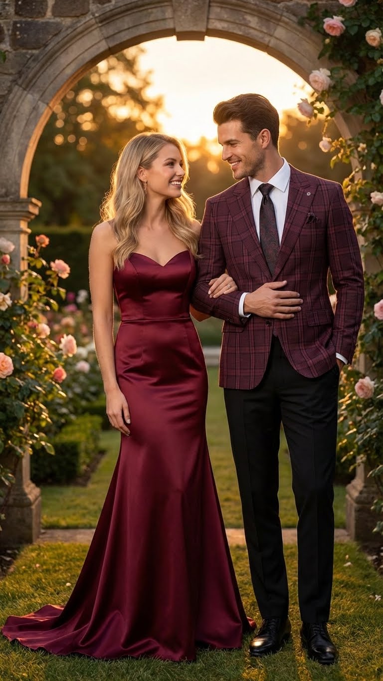 Men’s Burgundy Check Blazer – Windowpane Plaid blazer in Maroon Wine ...