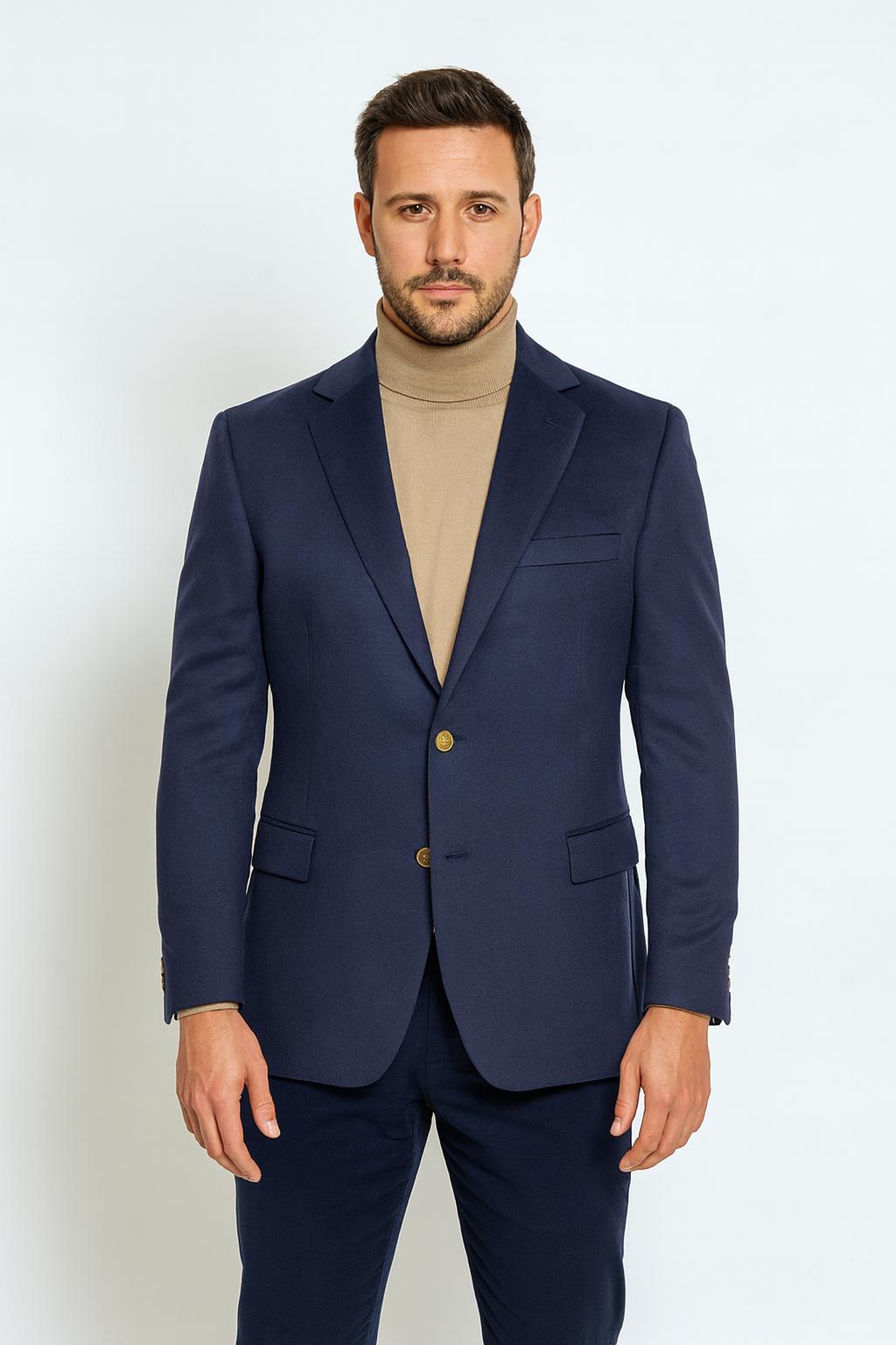 Mens Two Button Navy Cashmere Jacket with Notch Lapel – Alligator Warehouse