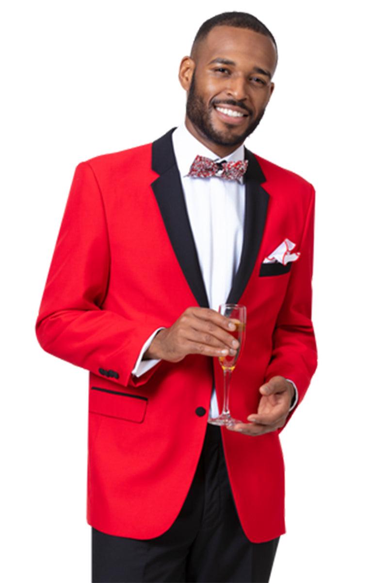 EJ Samuel Men's Red Modern Tux w/ Black Lapel - 2-Button Fit ...