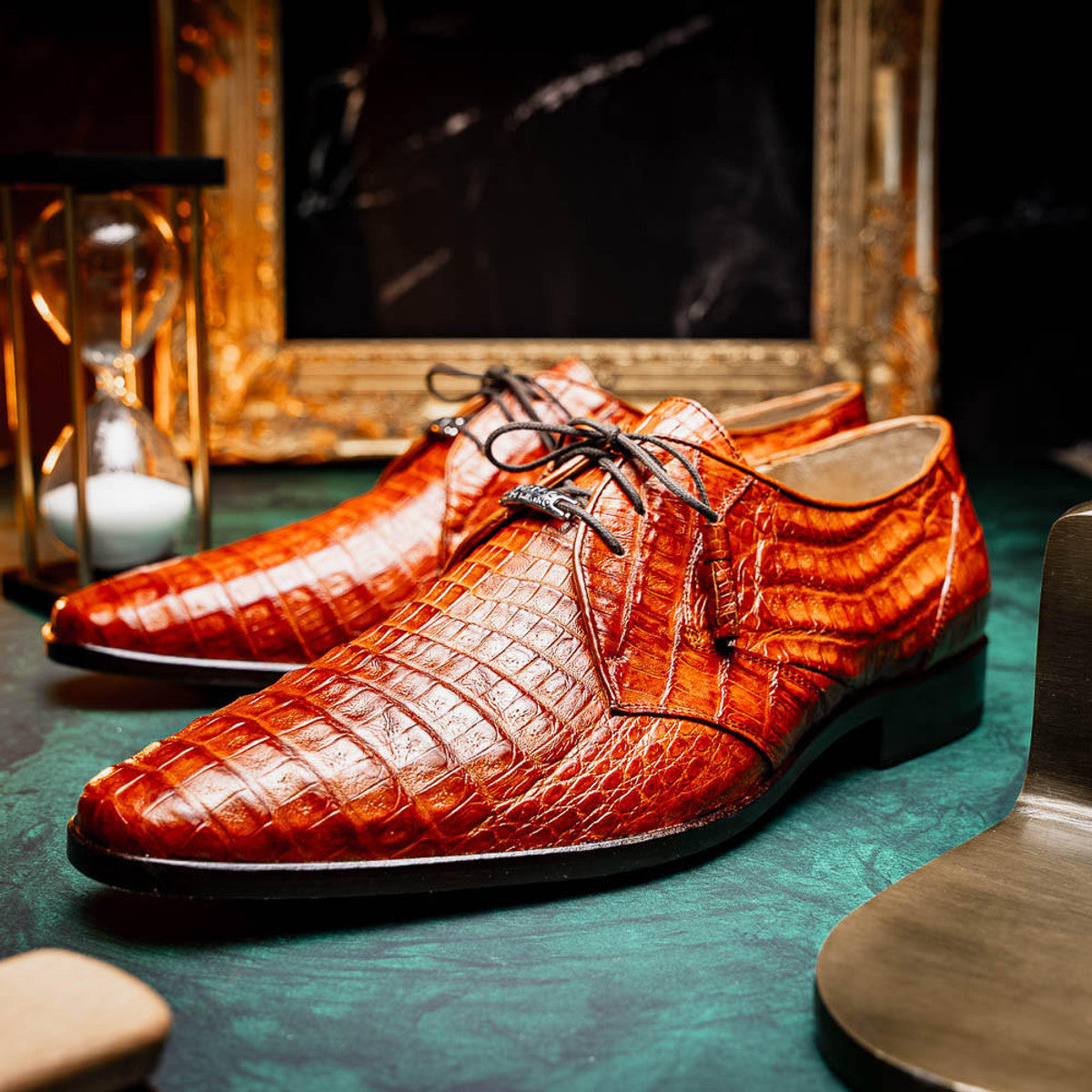 Marco Milano Exotic Caiman Shoes Cognac Gator Derby Lacio – Alligator ...