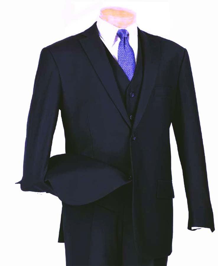 Three Piece Classic Fit Vested Suit Color Navy – Alligator Warehouse
